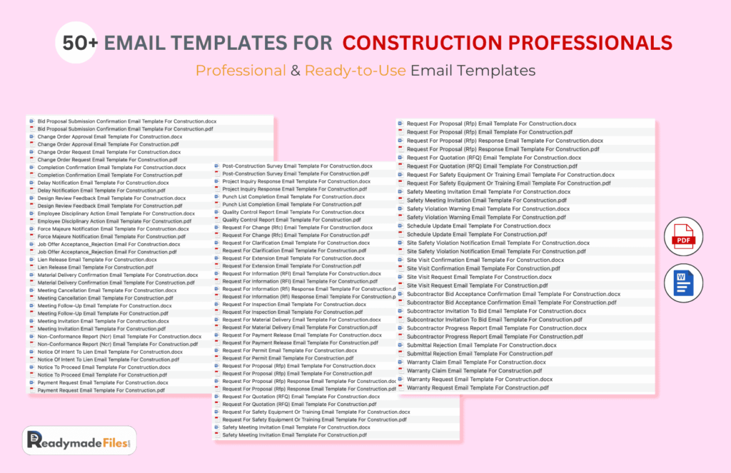 50+ Ready-to-Use Email Templates for Construction Professionals ...