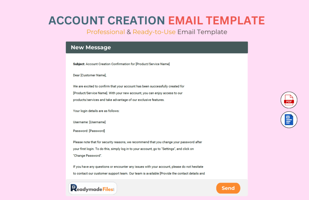 Account Creation Confirmation Email Template For Tech Company ...